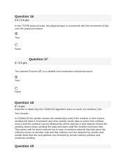 Quiz Docx Question Pts In The TCP IP Protocol Suite The Physical Layer Is