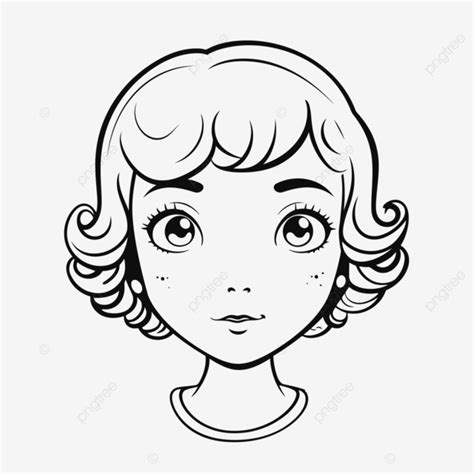 소녀 얼굴 색칠 페이지 개요 스케치 드로잉 벡터 여자 얼굴 그리기 여성 얼굴 개요 여자 얼굴 스케치 PNG 일러스트 및