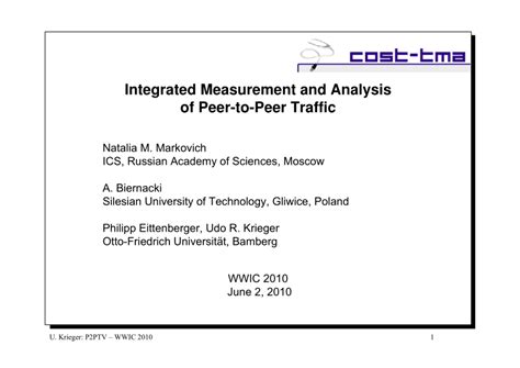 pdf integrated measurement and analysis of peer to peer traffic