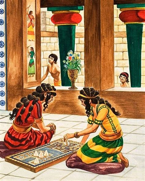 Minoan Royal Women Playing Board Game In Ancient Crete Minoan Minoan