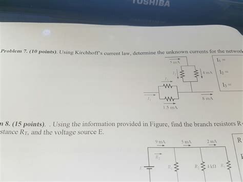 Solved Using Kirchhoff S Current Law Determine The Unknown Chegg
