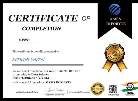 Datascience Internship Oasisinfobyte Machinelearning Keerthi Cheeli