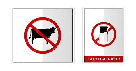 Premium Vector Dairy Or Lactose Free Sign Label Symbol Icon Vector