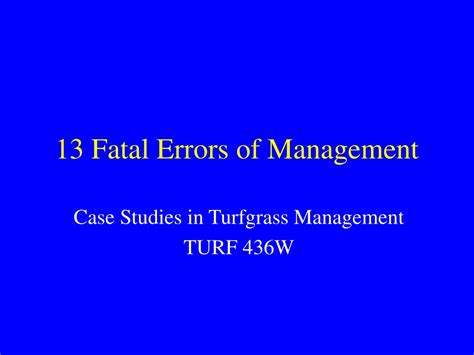 ppt 13 fatal errors of management powerpoint presentation free