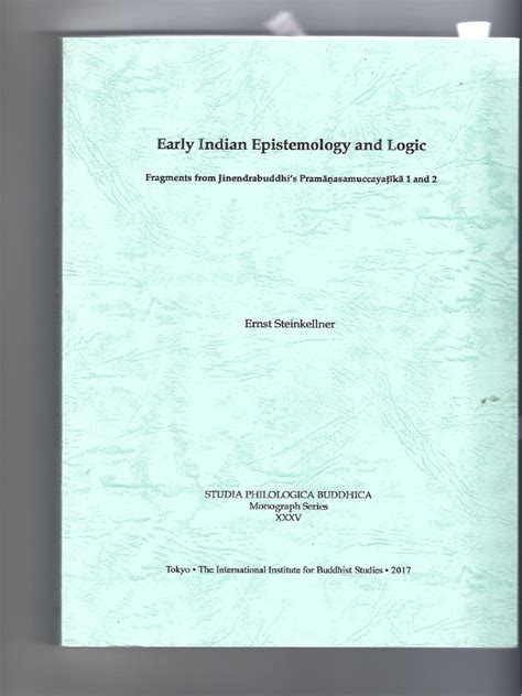 Early Indian Epistemology And Logic Frag Pdf Knowledge