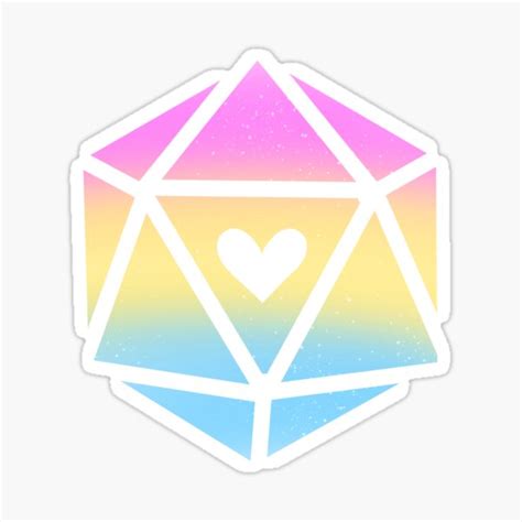 Pansexual Pixie Pride Heart D20 Dice Sticker For Sale By