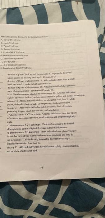 Solved Identify The Kind Of Chromosome Error In Each