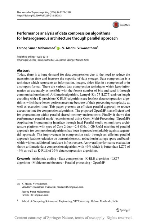 performance analysis of data compression algorithms for heterogeneous