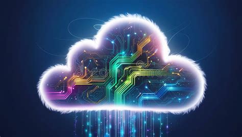 A Glowing Digital Cloud Filled With Data Streams And Machine Learning Algorithms Representing