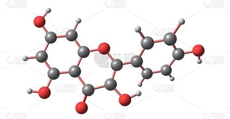 山奈酚在白色上的分子结构
