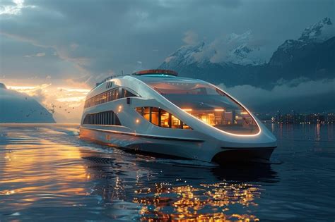 Electric Ferry With Ai Systems For Route Planning Premium Ai