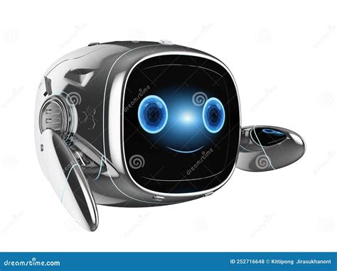 Cute Assistant Artificial Intelligence Robot No Leg Hand Extend Stock