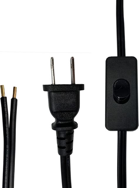 Lamp Cord With Plug And Switch 6 Feet Black Light Switch Cord 18 Awg
