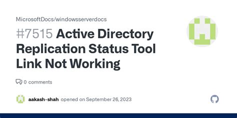Active Directory Replication Status Tool Link Not Working · Issue 7515