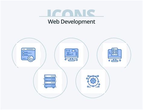 Web Development Blue Icon Pack 5 Icon Design Web Page Web