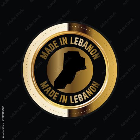 Map Of Lebanon Vector Illustration Logo Icon And Symbol Lebanon Map Gold Seal Stock Vector