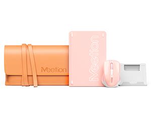 Pink Foldable Keyboard And Mouse Meetion