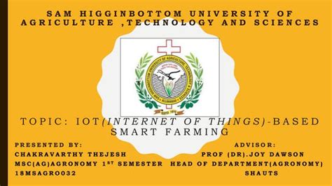 Smart Farming Using Iot Pptx