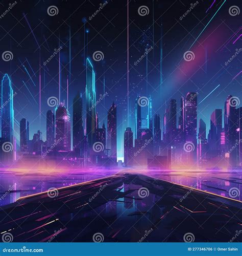 Futuristic Cityscape At Night Stock Illustration Illustration Of Cityscape Travel 277346706