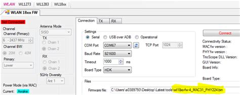 [参考译文] Wl1835mod：rttt 从何处下载 Phy224 Bin Wi Fi®︎（参考译文帖） Read Only Wi Fi®︎（参考译文帖） E2e™ 设计支持