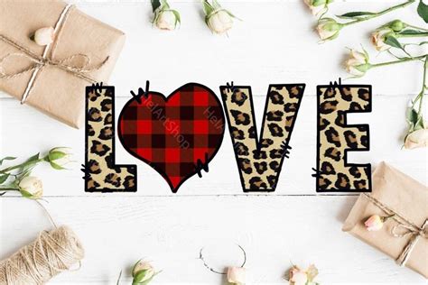 Love Leopard Print Sublimation Png Digital Download