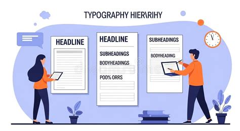 Typography Hierarchy Illustration Headline Subheadings And Body Text