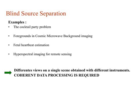 Ppt Multidimensional Data Analysis The Blind Source Separation Problem Powerpoint