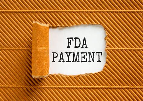 Fda Food And Drug Administration Payment Symbol Concept Words Fda