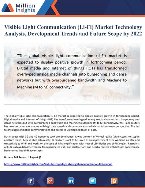 ppt visible light communication li fi market technology analysis development trends and