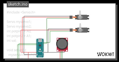 Joystick Servo Wokwi Esp32 Stm32 Arduino Simulator