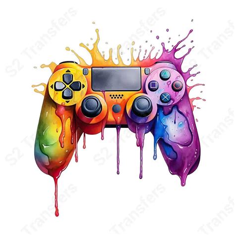 Splatter Paint Gaming Controller 11 Dtf Transfer In 2025 Game