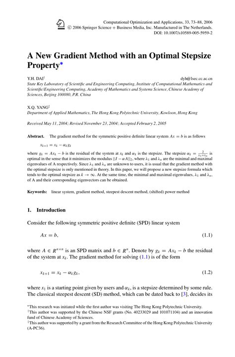 Pdf A New Gradient Method With An Optimal Stepsize Property