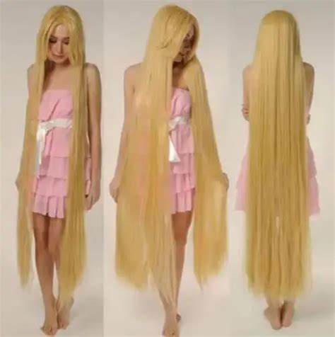 Tangled Rapunze Super 150cm Long Wig Straight Blonde Cosplay Wig Full