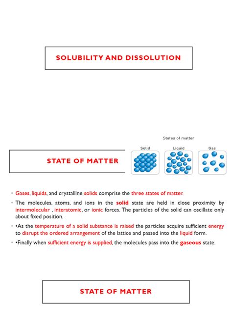 Solubility And Dissolution Pdf Solubility Solvation