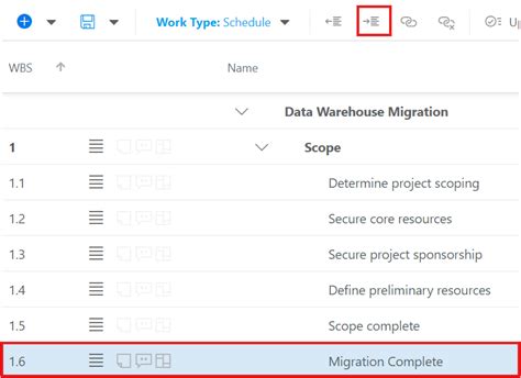 Indent And Outdent Work Items Support