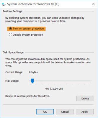 Turn On And Enable System Restore In Windows 11 10
