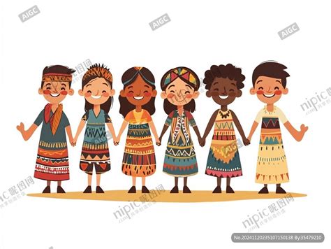 Ai创作图卡通基诺族男女 卡通门巴族男女 卡通布朗族人物 基诺克族人物插画 卡通傈僳族男女 传统民族团 少数民族男孩女孩 拉丁美洲的民族 布朗族男孩女孩 卡通哈尼族人物 卡通怒族男女 卡通景颇