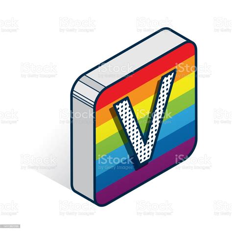 팝 아트 무지개 스타일 현대 아이소메트릭 블록 알파벳 문자 0명에 대한 스톡 벡터 아트 및 기타 이미지 0명 3차원 형태 개념 Istock