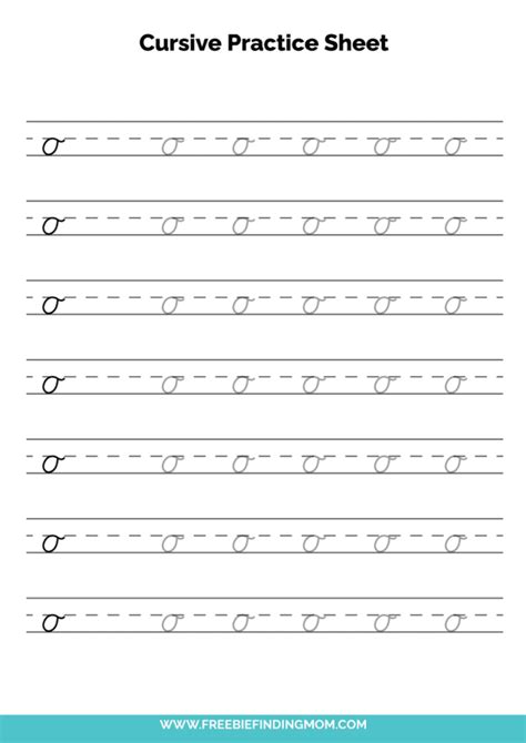 Free Printable Cursive Alphabet Practice Sheets Lowercase O