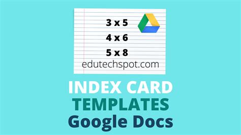 Create 3x5 4x6 5x8 Index Card Using Template In Google Docs