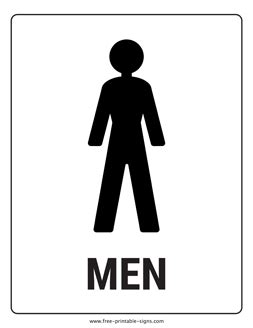 Printable Men Restroom Sign Free Printable Signs
