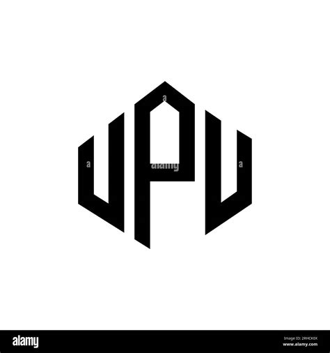 UPU letter logo design with polygon shape. UPU polygon and cube shape ...