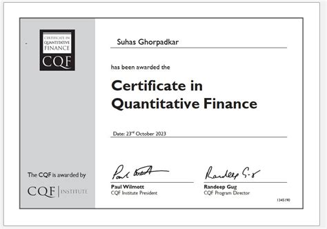 Suhas Ghorpadkar Cqf On Linkedin Cqf 14 Comments