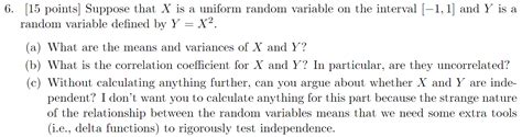 Solved Points Suppose That X Is A Uniform Random Chegg