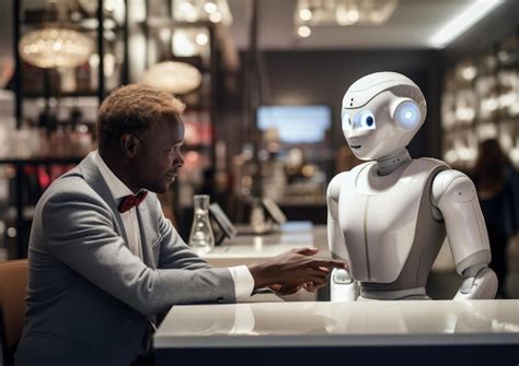 Premium Ai Image A Conceptual Image Of Ai Seamlessly Blending With Human Interaction In A