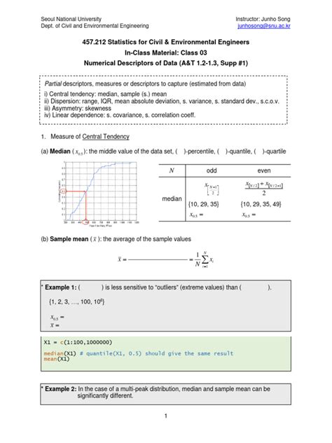 numerical descriptors of data pdf standard deviation median