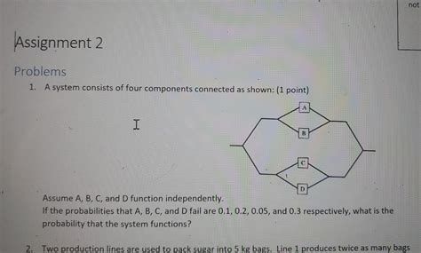 solved a system consists of four components connected as