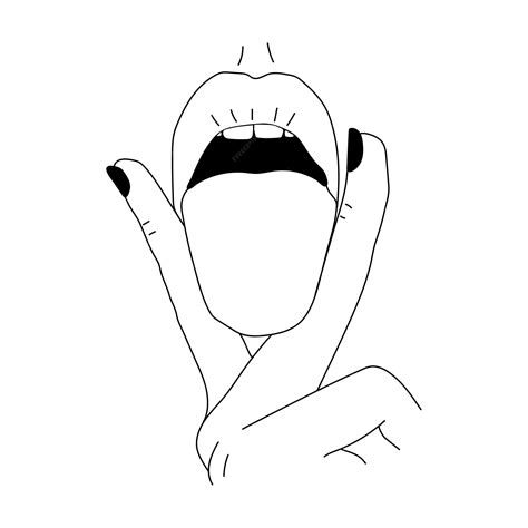 Premium Vector Sexual Hand Gesture And Tongue Love And Education