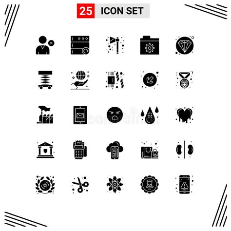 25 Thematic Vector Solid Glyphs And Editable Symbols Of Develop Diamond Halloween Web Folder