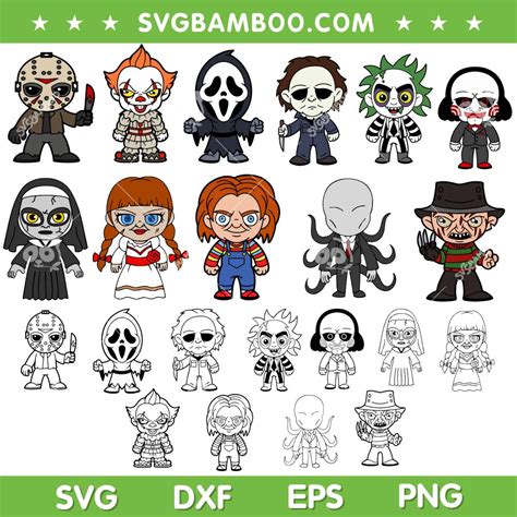Horror Movie Chibi Svg Bundle